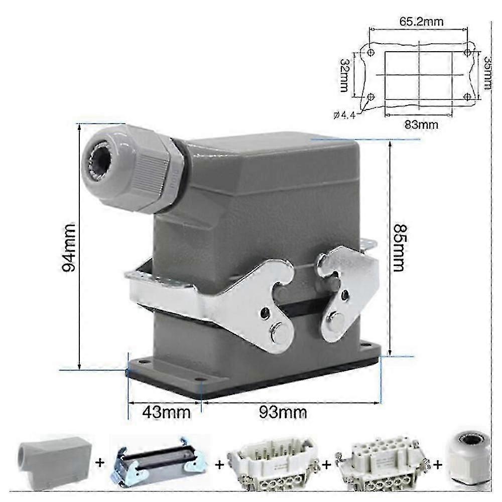 Rectangular Heavy Duty Connectors Hdc He 10 Core Pin 16a,hdc-he-010 [PB ...