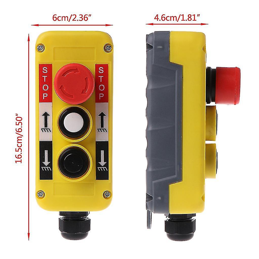 Waterproof Industrial Push Button Switch Emergency Stop For Electric Crane Hoist Pendant Control ...