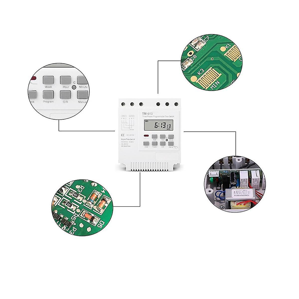 Three Phases 380v 415v Timer Programmable Switch With Backlight Fruugo Uk