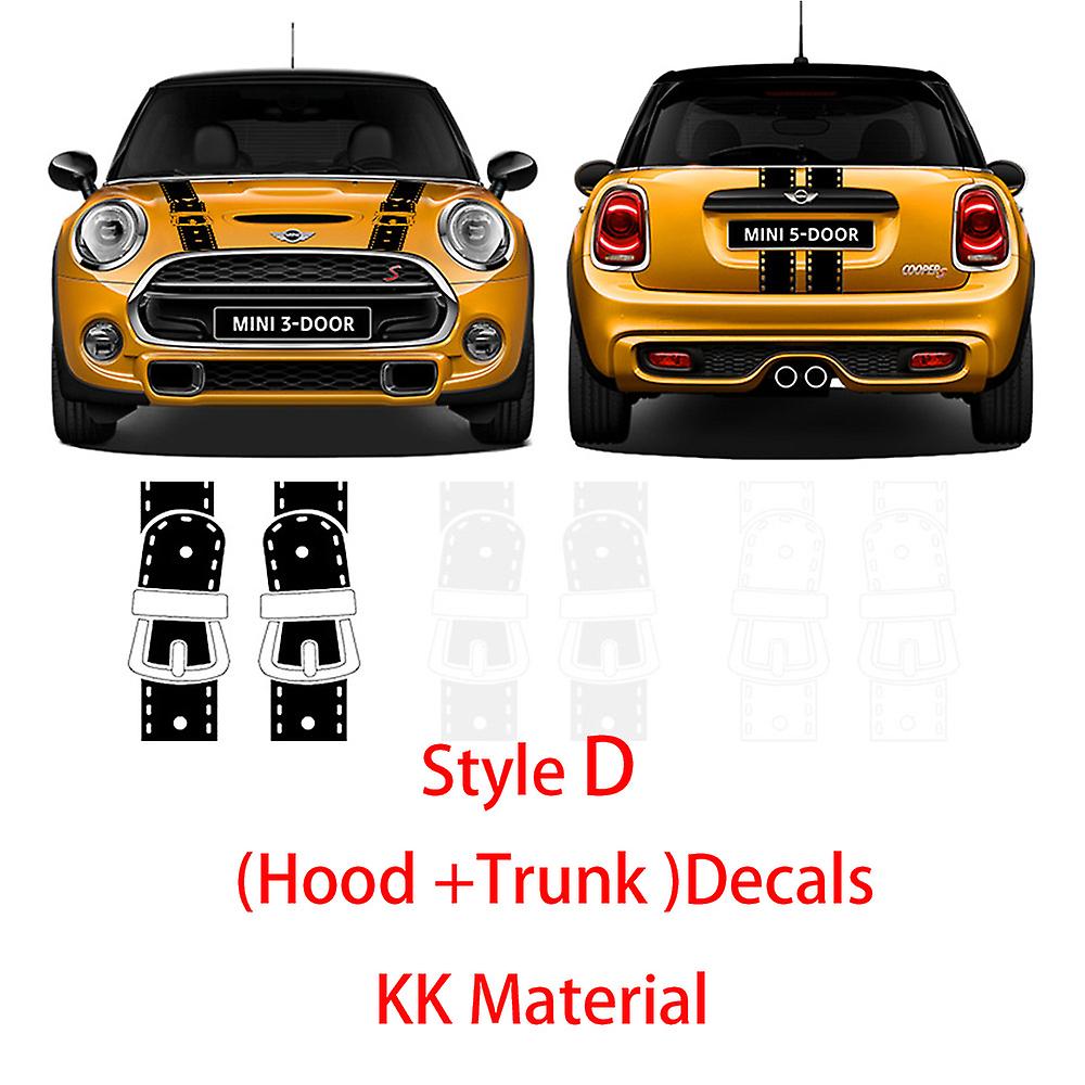 Car Engine Hood Trunk Stickers Stripes Trim Decal For Mini Cooper R50 ...