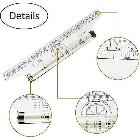 2 Pieces Rolling Parallel Ruler, Rolling Drafting Ruler, Multipurpose ...
