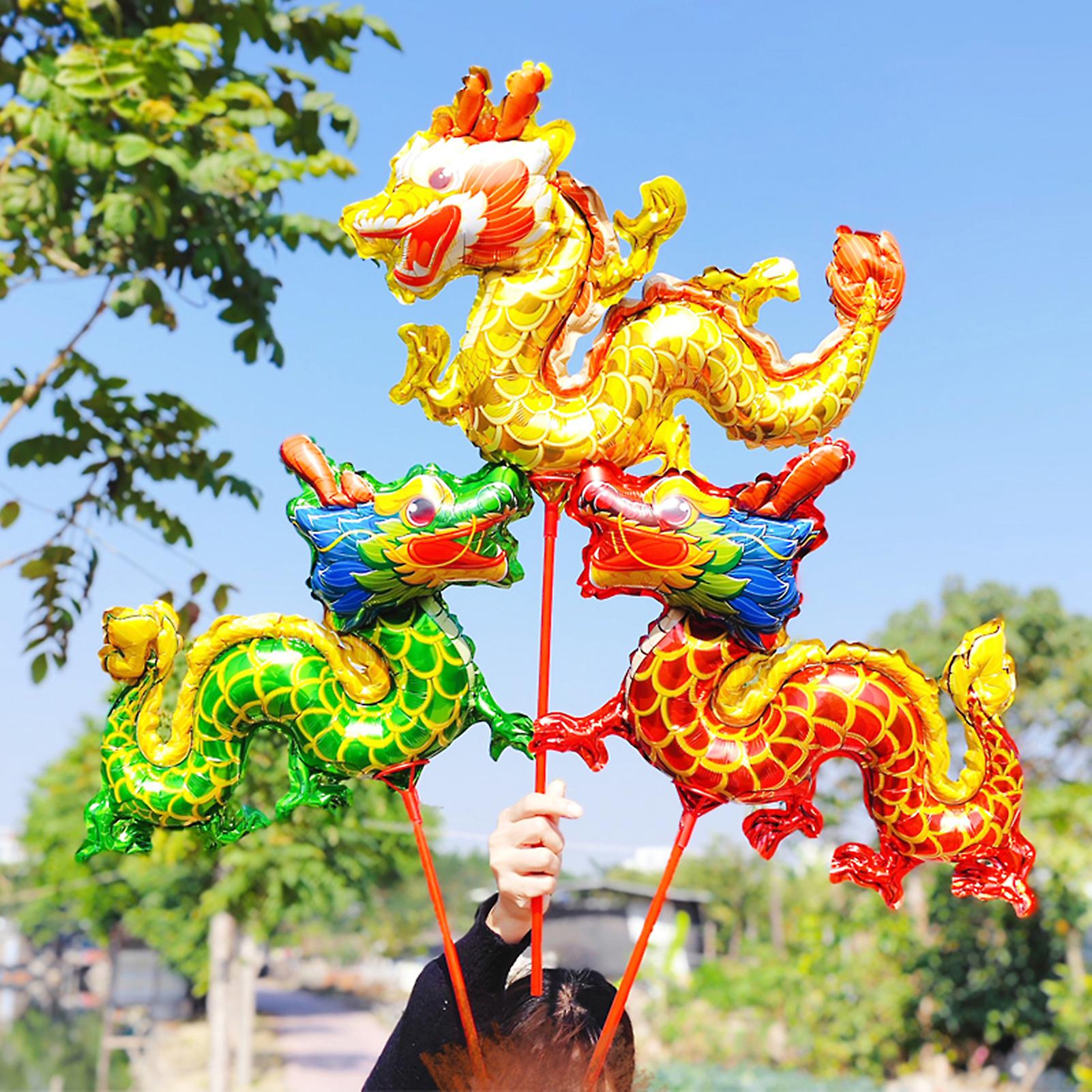 6pcs 3d Dragon Balloons Cartoon Cute Aluminum Foil Dragon Balloons ...