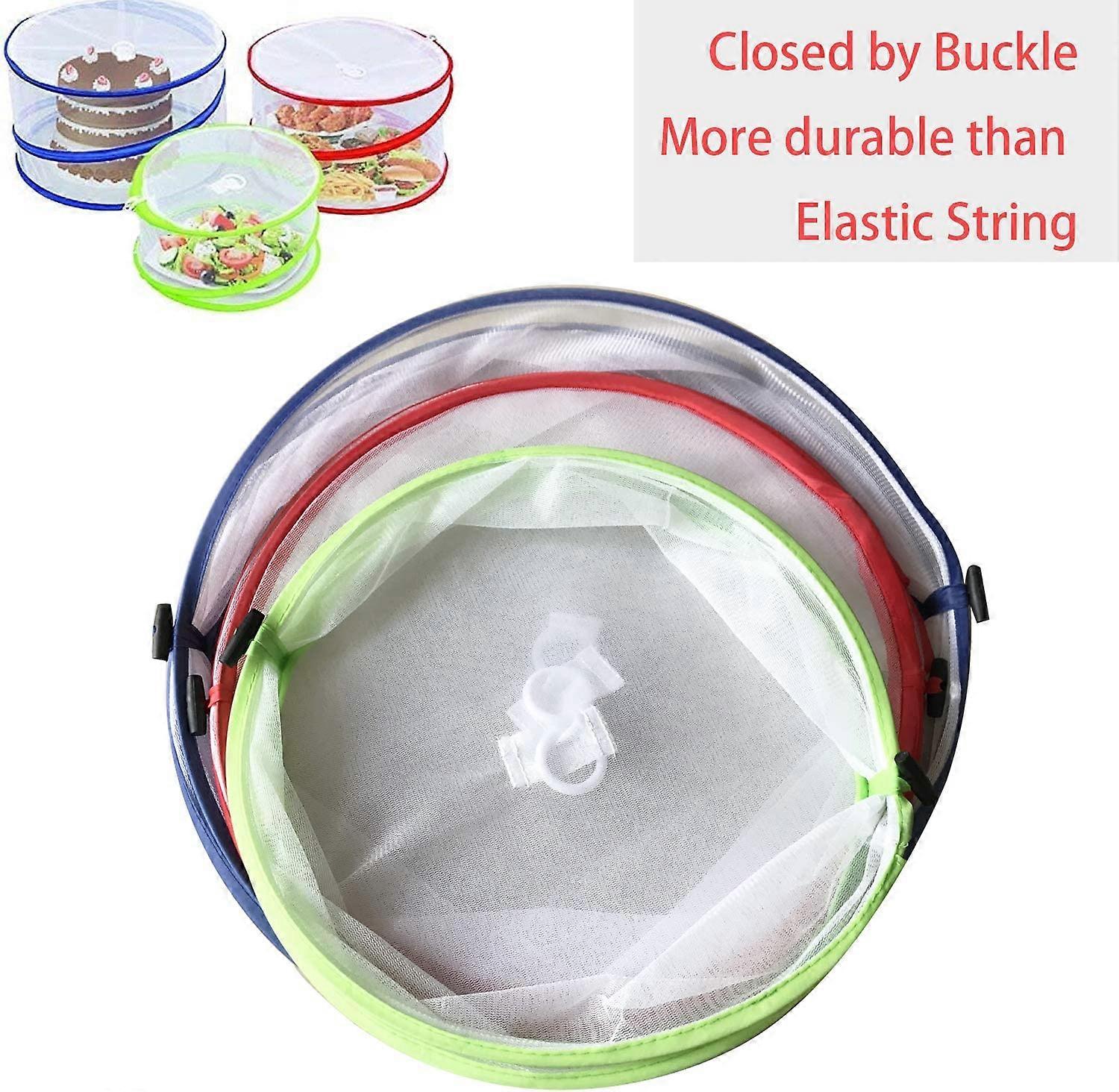 Food Cover, Set of 3 Reusable Foldable Pop-up Food Cover Kitchen ...