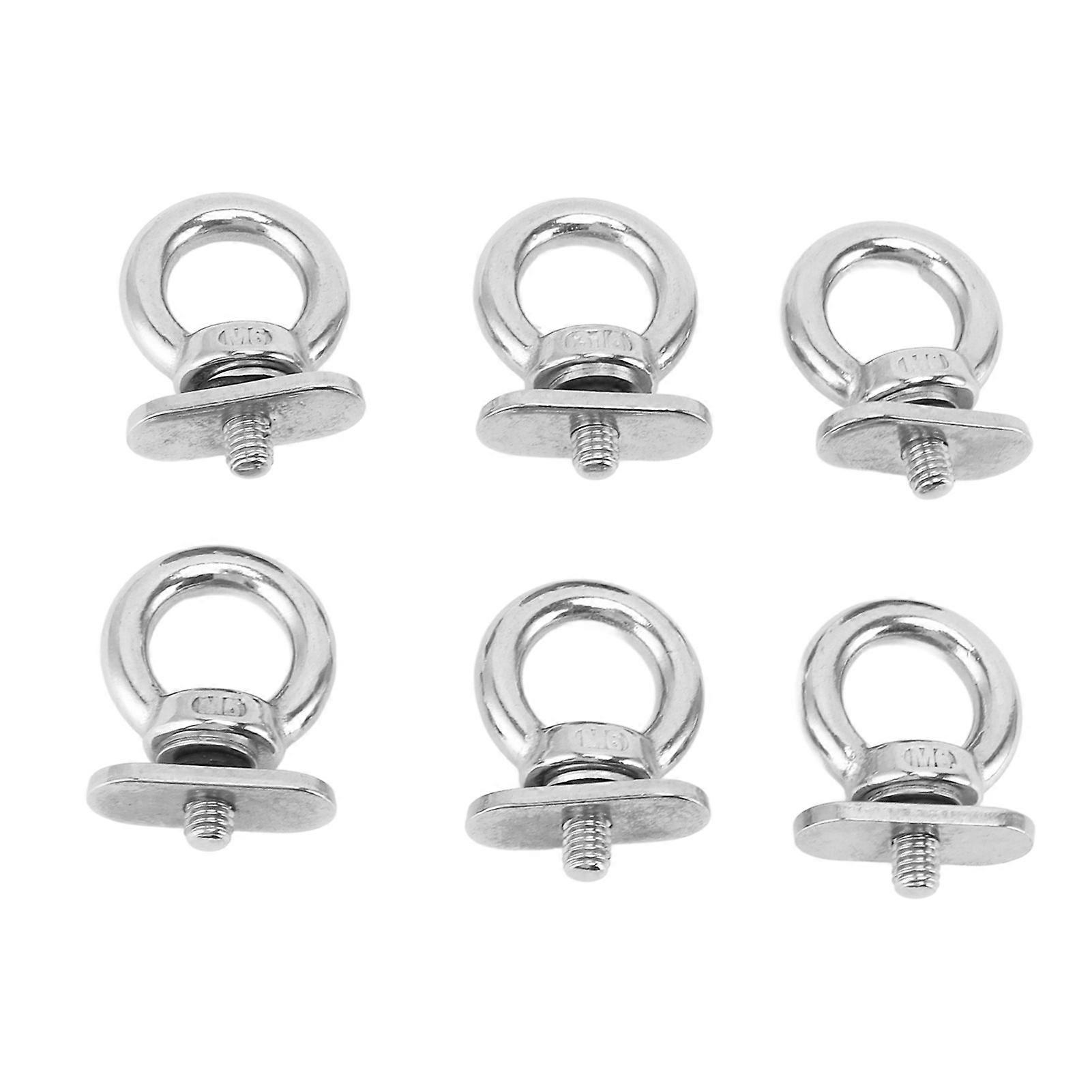 6 Pcs Track Mount Tie Down Eyelets Stainless Steel Eye Bolt Anchoring ...