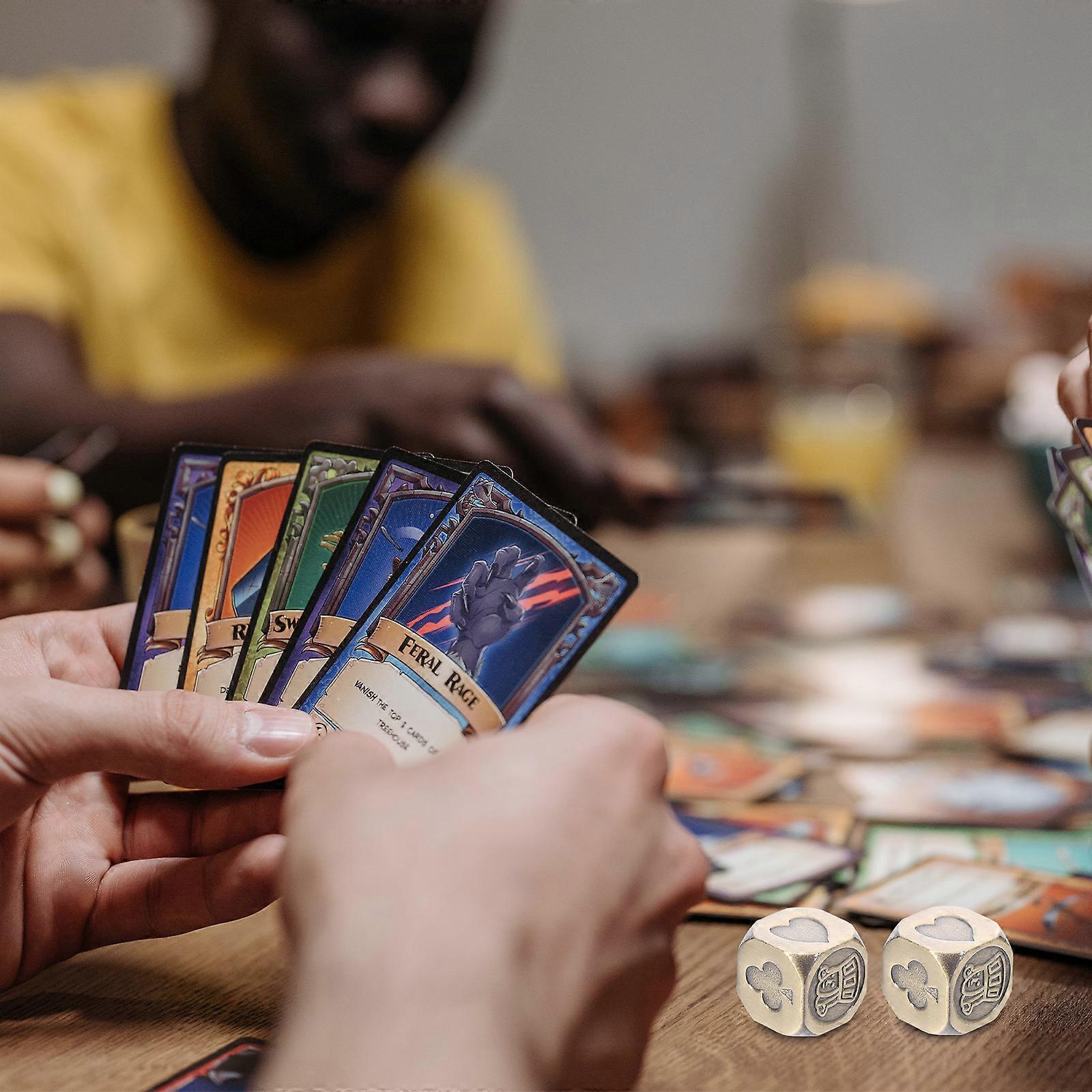 5pcs Zinc Alloy Poker Dices Props Funny Game Dices Props Antique Poker ...