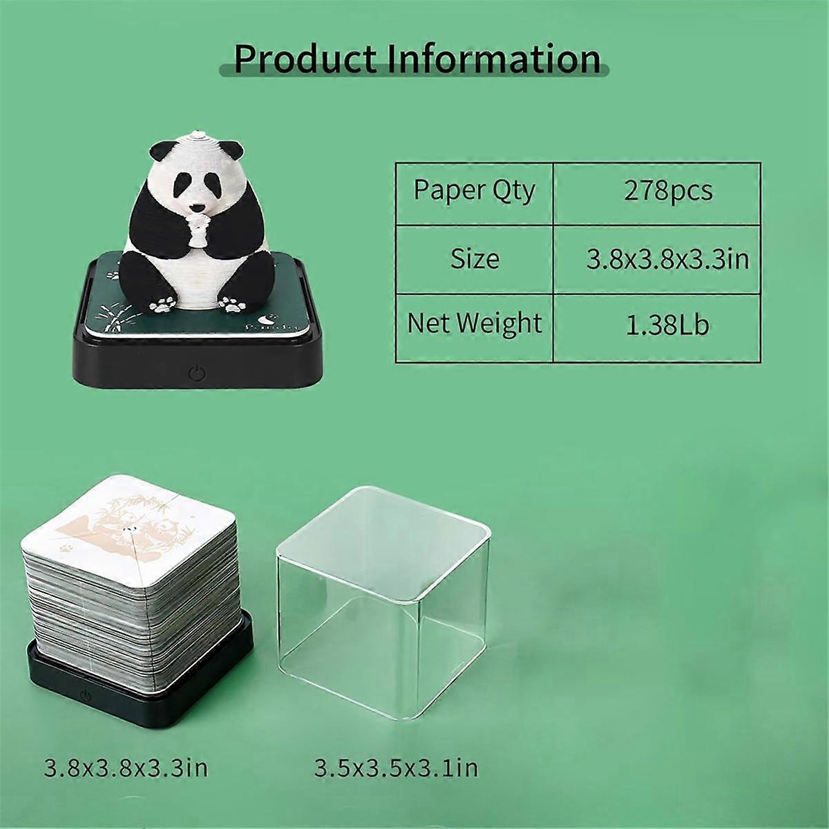 3D Art Calendar 2024, Time Piece Calendar Panda Memo Pad Rip Paper ...