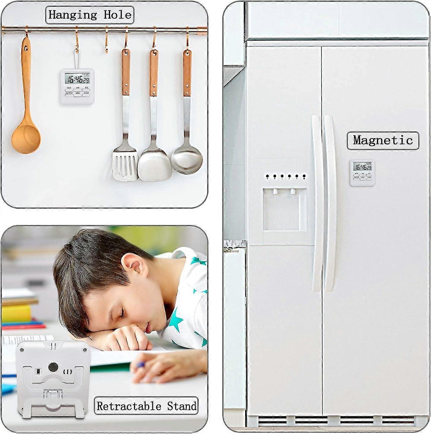 Digital Timer With 3 In 1 Clock/alarm Clock Function, Magnetic Kitchen ...