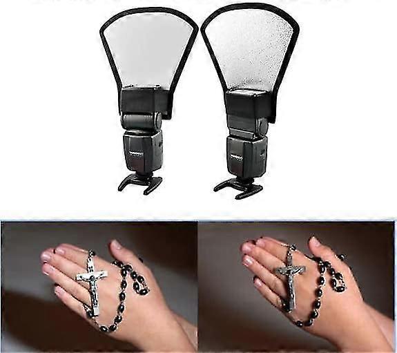 Flash Diffuser Reflector,2-sided White/silver Bend Bounce Flash ...