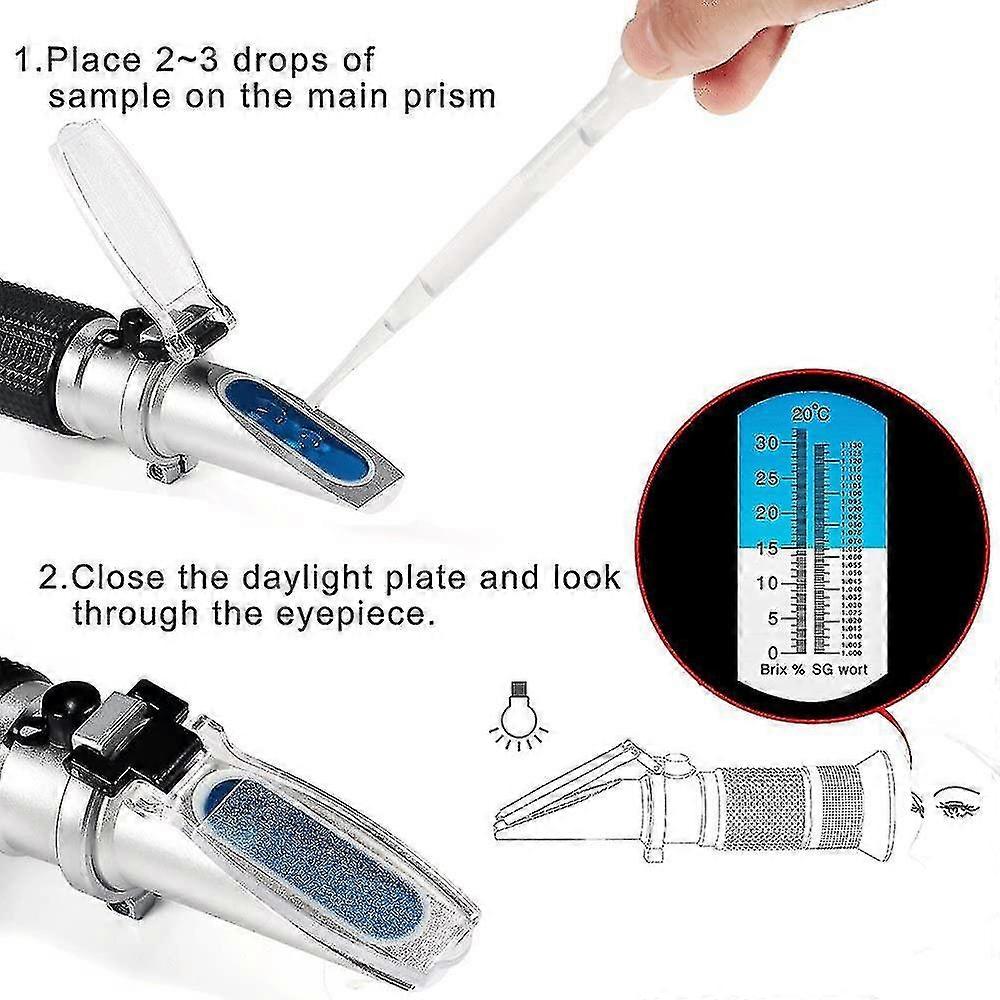 Beer wort refractometer,brix/specific gravity refractometer for beer ...