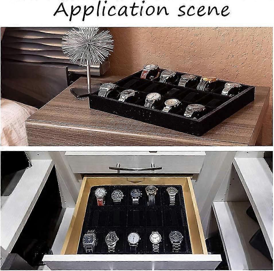 12 Slots Watch Tray Velvet Tray Jewellery Watch Show Box Jewellery ...