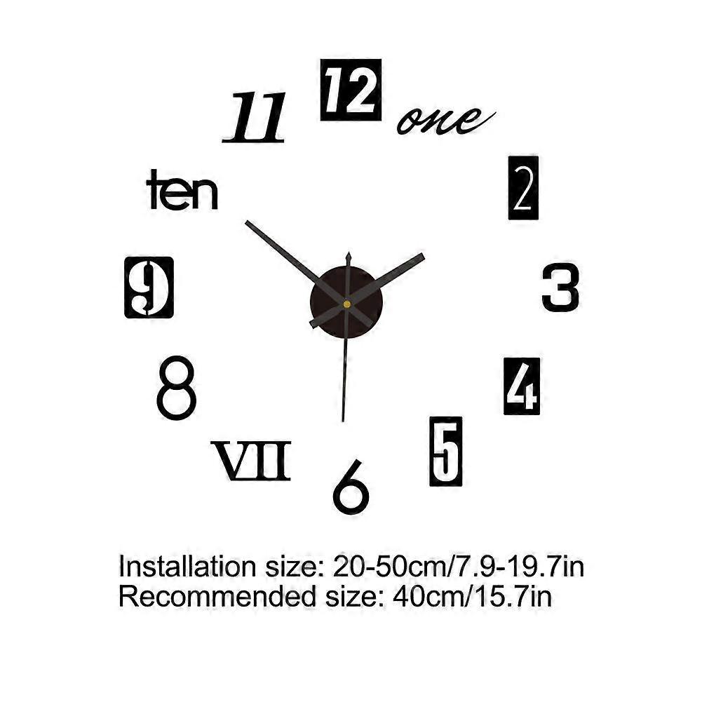 Acrylic Wall Sticker Clock Artistic Clock DIY Art Clock Wall Sticker ...