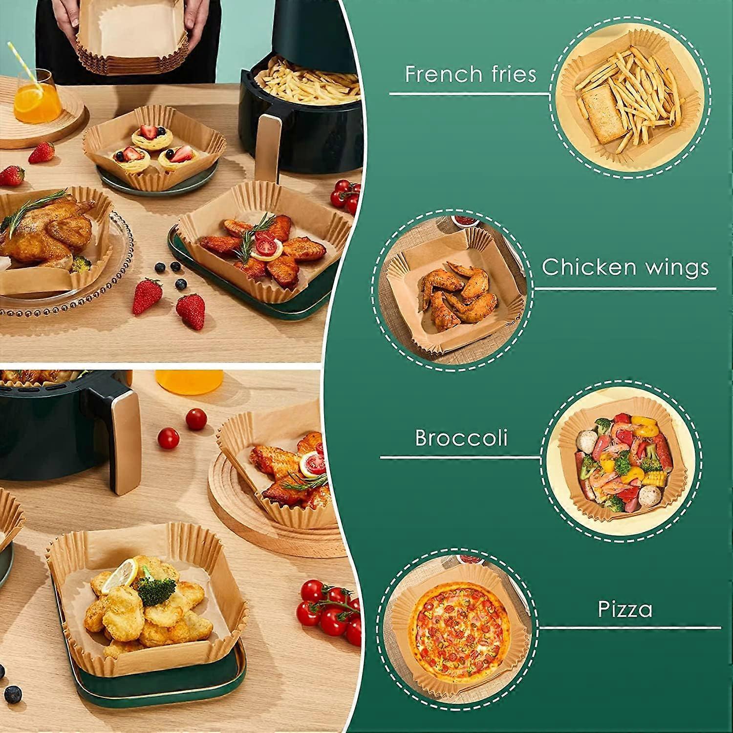 Square Parchment Paper for Air Fryer 20cm XL, 100 Pieces Disposable Air ...