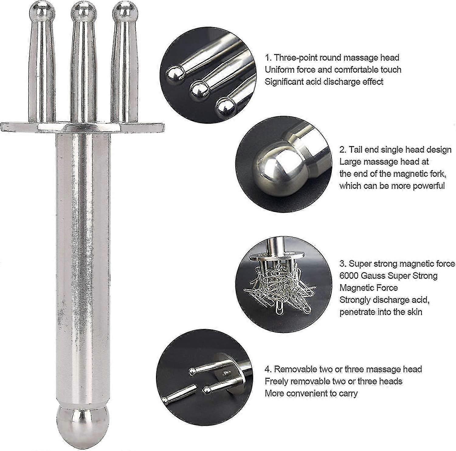Wabjtam Magnetic Fork Meridian Points Massager, Lymphatic Acid Drainage ...