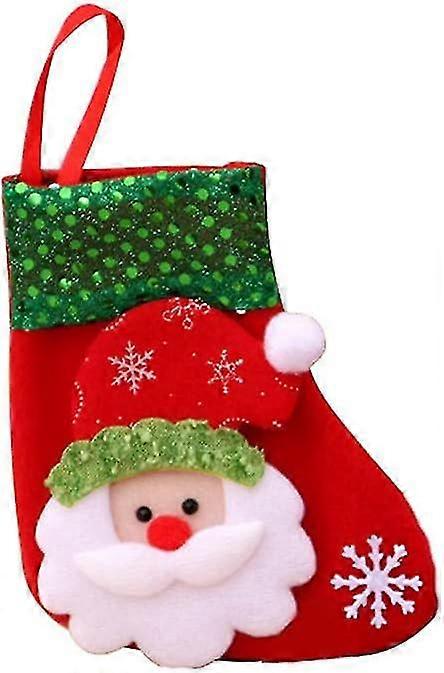WJTG Generic Christmas Glitter Christmas Stockings Three-Dimensional ...