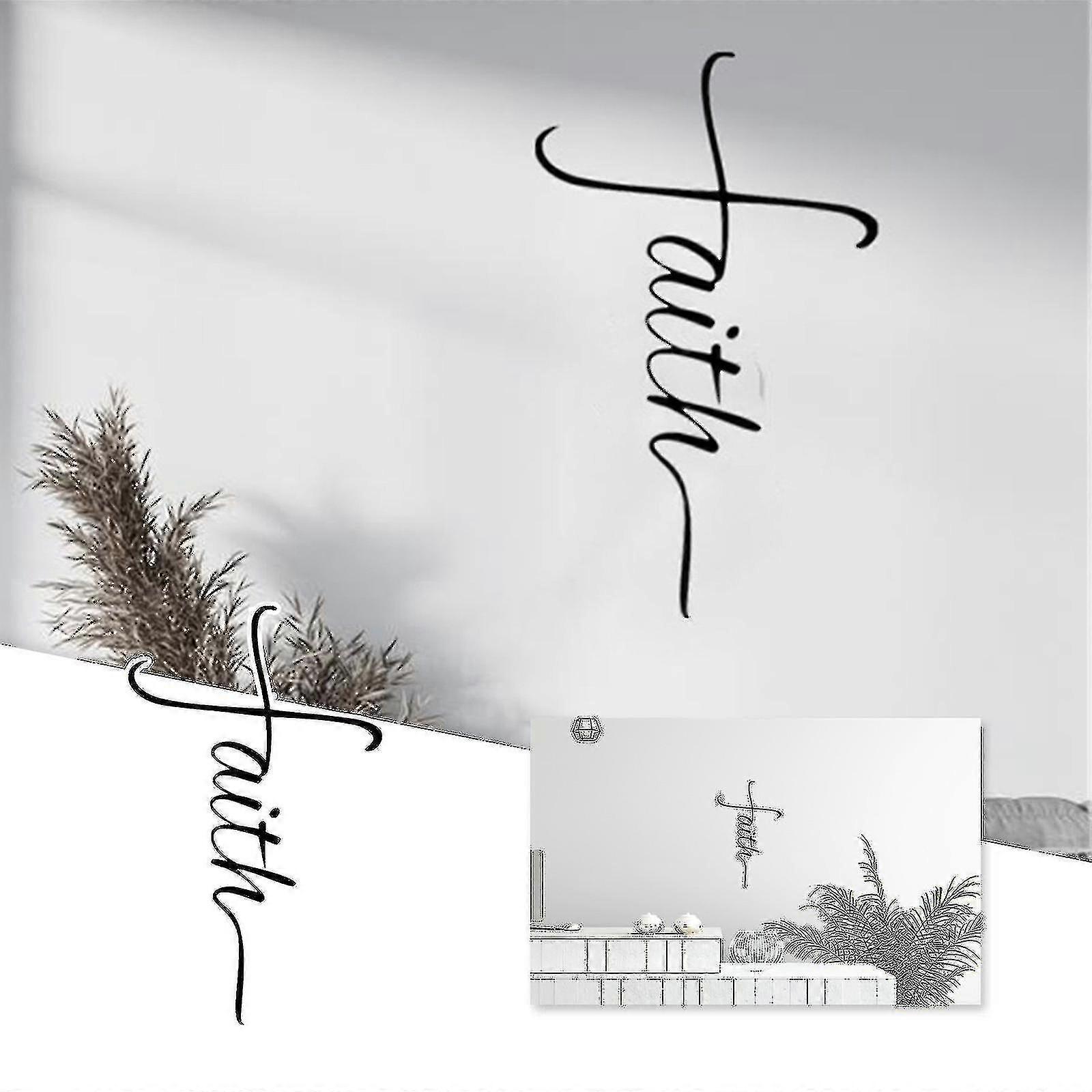 Cross Metal Wall Sign Art Cross Metal Faith Cross Home Decoration Wall ...