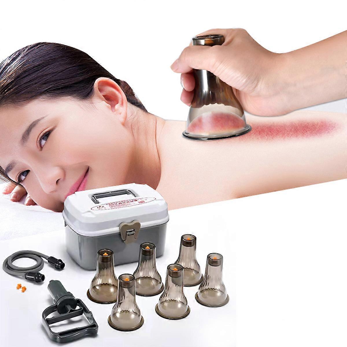 Plastic Cupping Therapy Set 6 Vacuum Air Suction Cups with Pumping ...