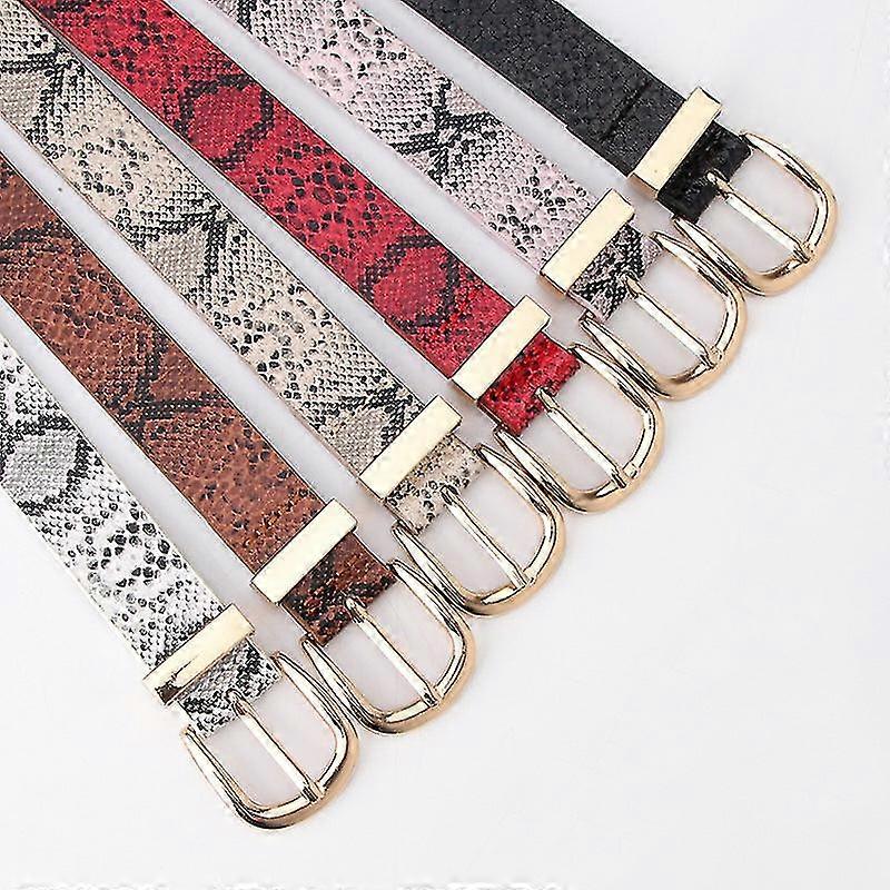 Women's belts snake pattern decorative simple belt women's jeans pant ...