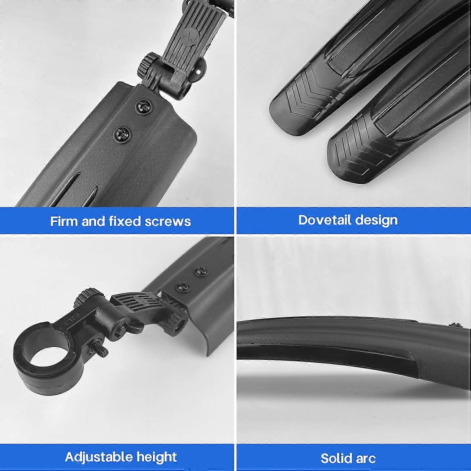 Bike Mudguard Set, Portable Bicycle Cycling Front and Rear Mudguards ...