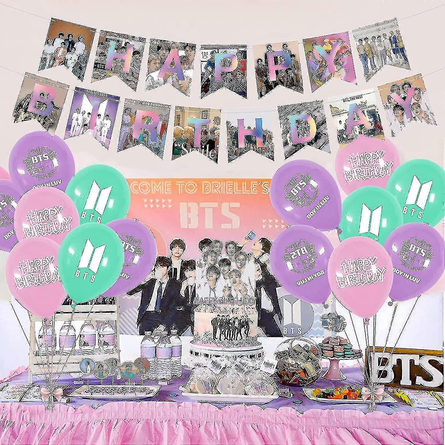 Bts Birthday Party Decorations, Kpop Birthday Supplies For Bangtan Boys ...