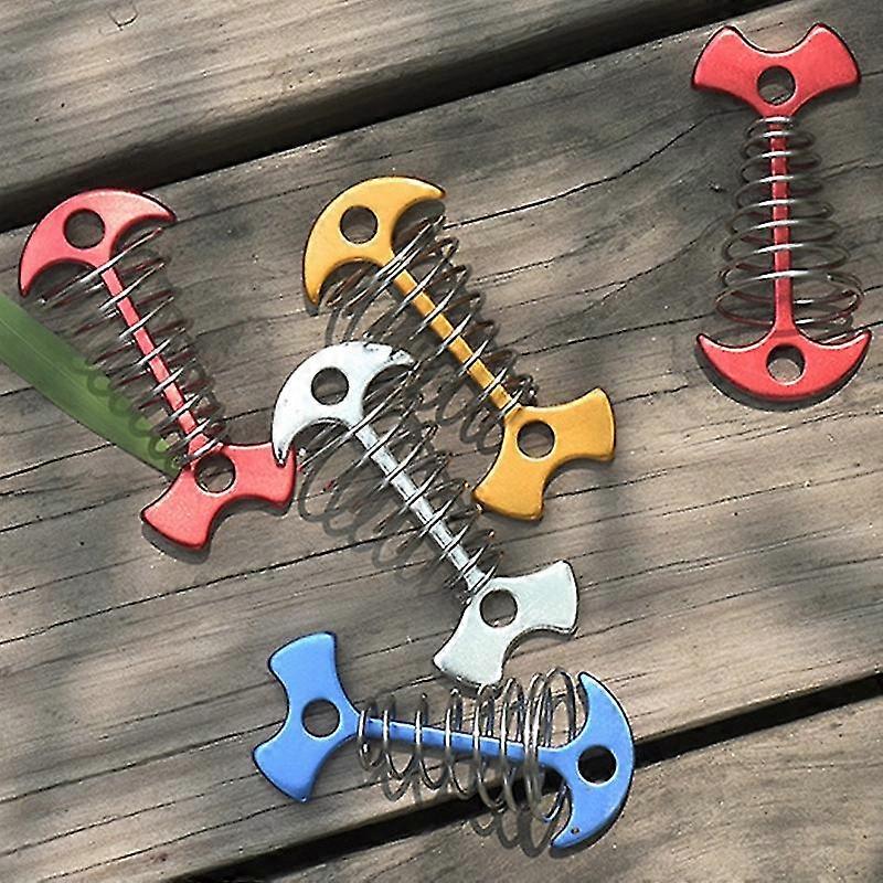 10pcs Adjustable Plank Floor Spring Anchor Tent Pegs Buckle Outdoor ...