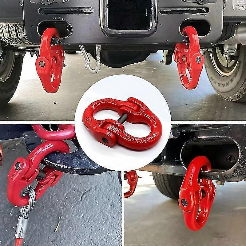 Heavy-Duty Steel Rear Tow Hooks for Trailers - 2pcs Red Safety Linkage ...