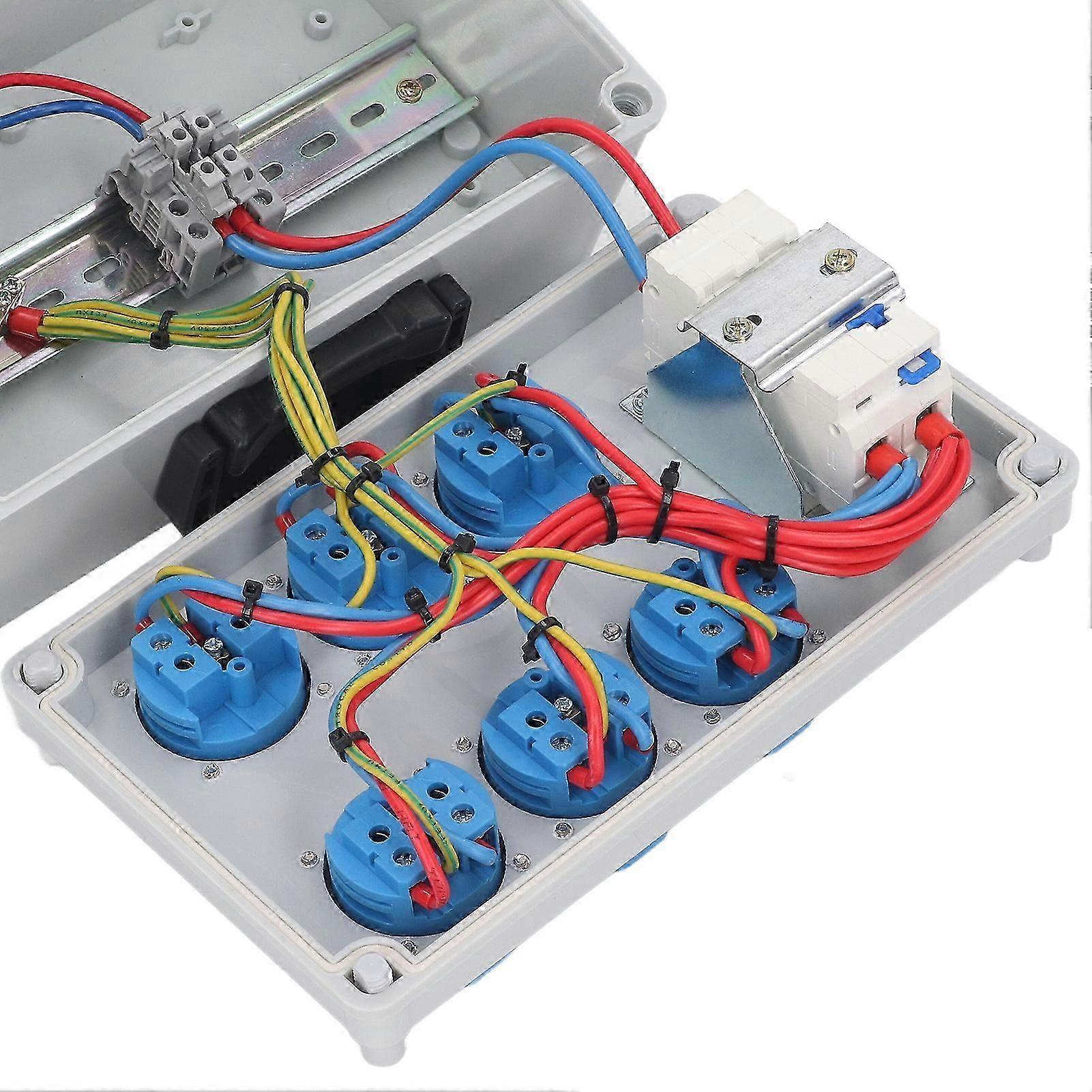 250V 16A Power Distribution Unit RCBO RCD Dual Use Handheld 6P ...
