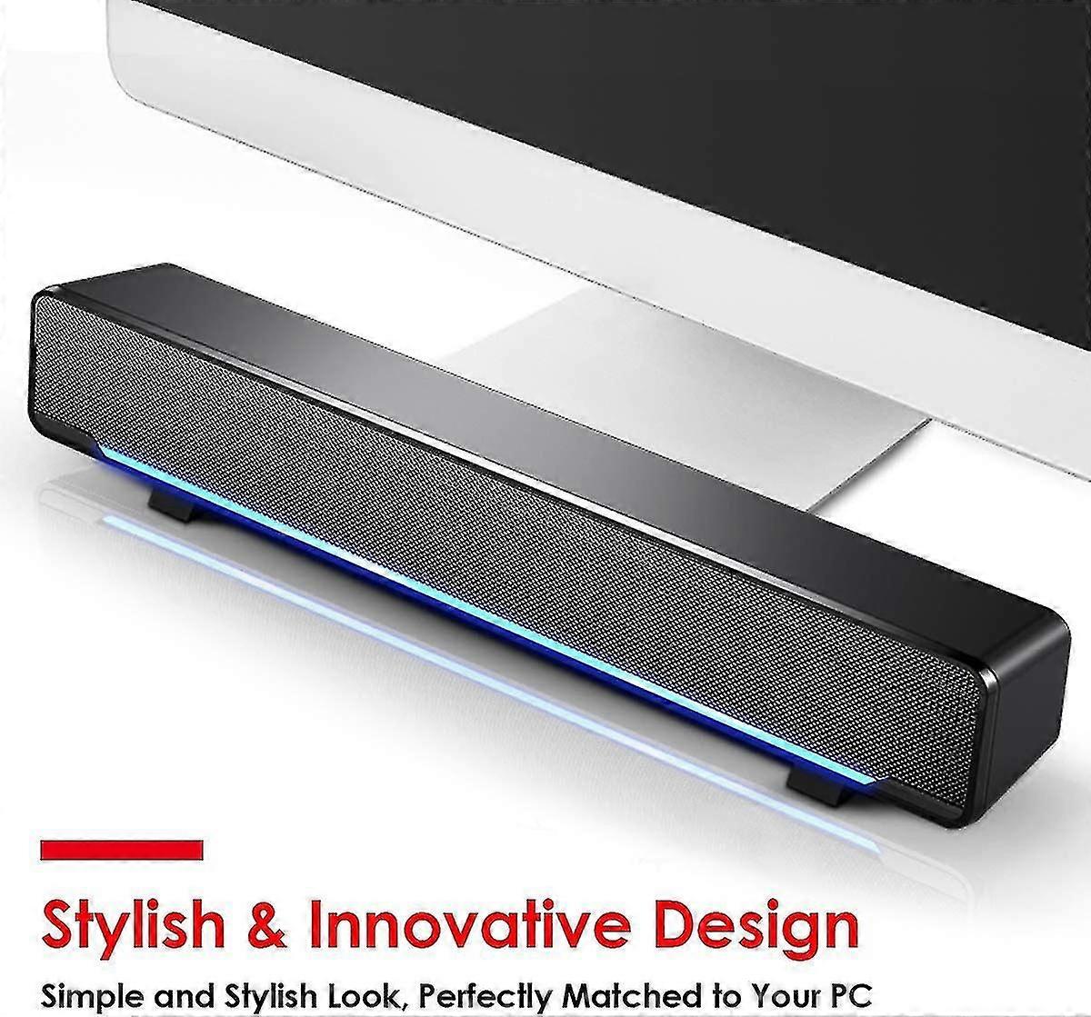 Usb Powered Sound Bar Speakers For Computer Desktop Laptop Pc, Bla ...