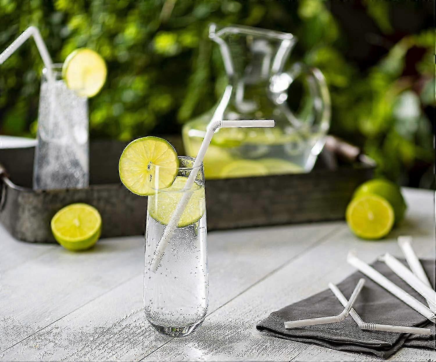 200 Pcs Flexible Plastic Drinking Straws, Extra Long Colorful ...