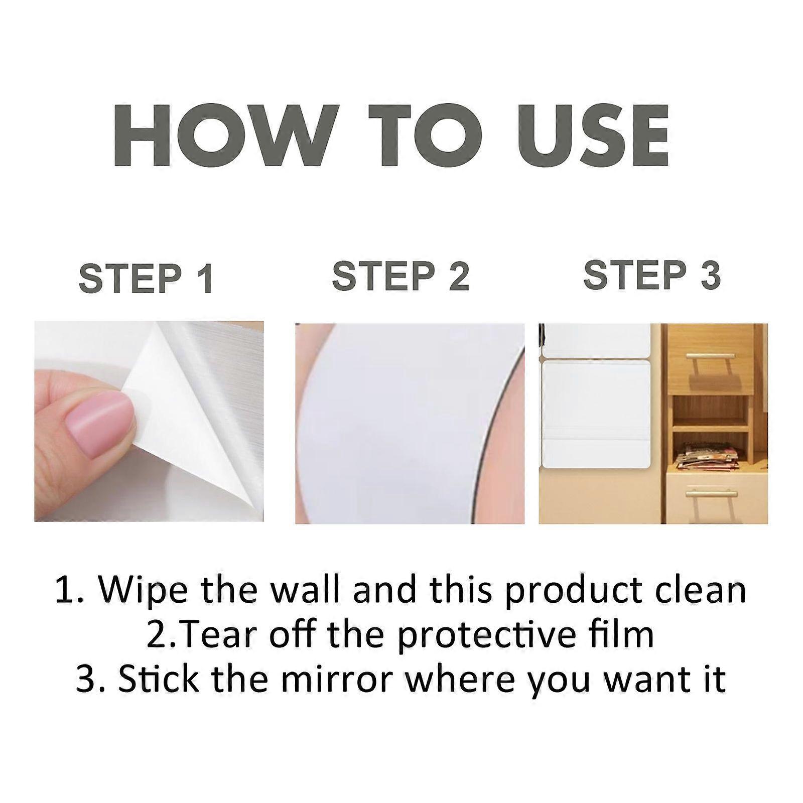 Self-Adhesive Anti-Fall Wall Mirror Bedroom Splicing Self-Adhesive ...