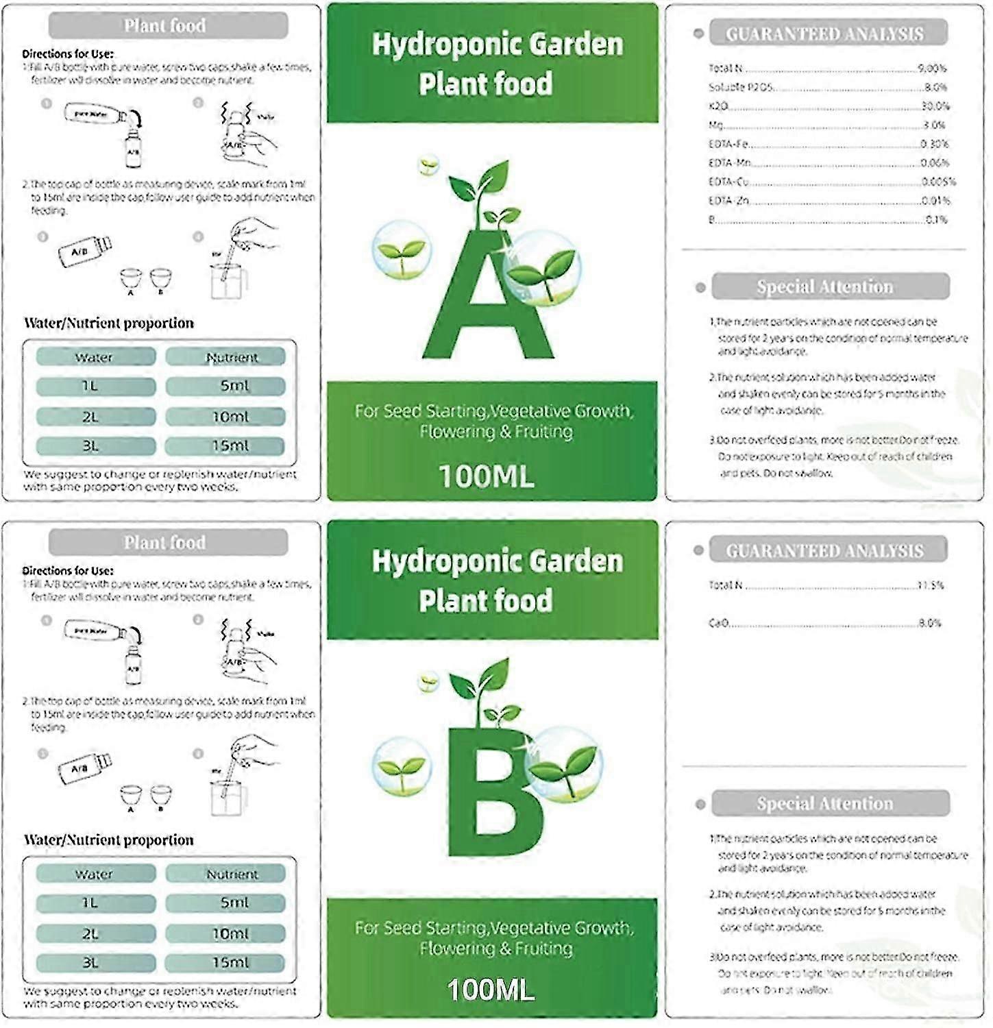 Plant Universal Nutrient Solution Hydroponic Garden Plant Food Liquid ...