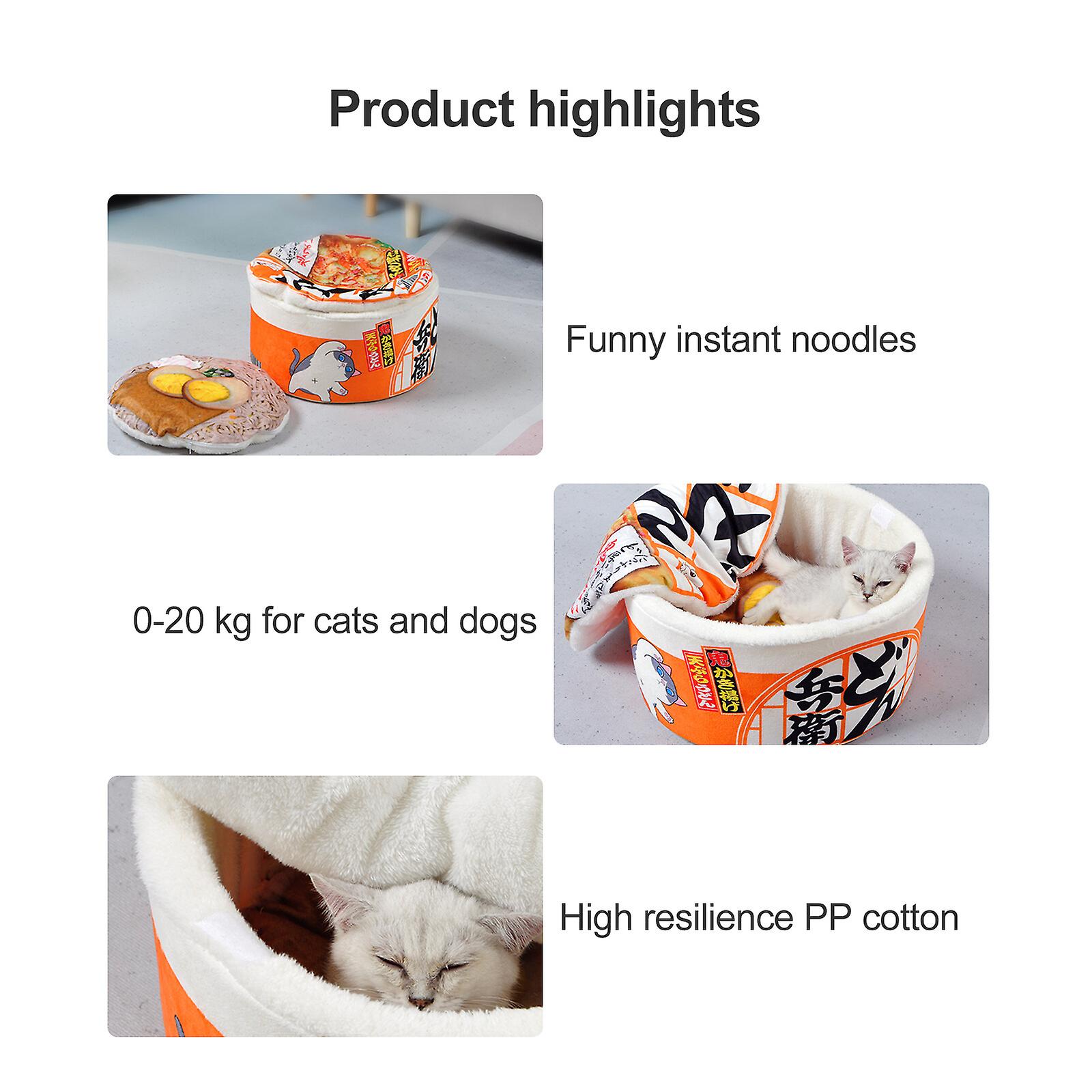 Instant Noodle Soft Ramen Shape Dogs Warm Nest Udon Cup Pet Bed Cat ...