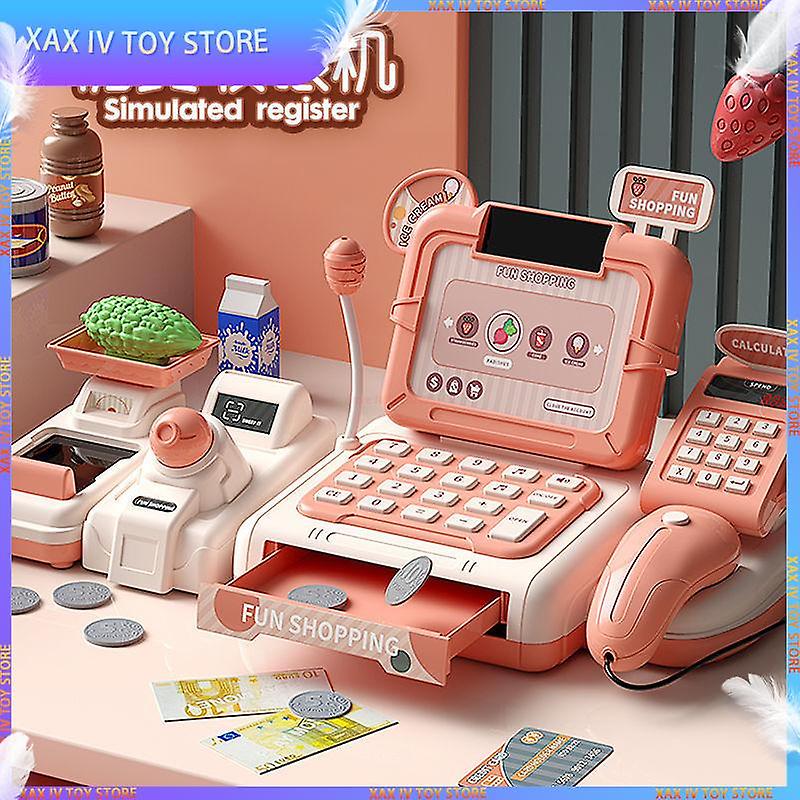 New Children Play House Toy Mini Food Simulation Supermarket Can Scan ...