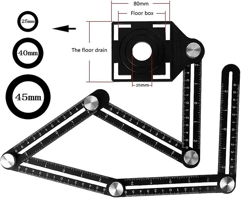 Multi-Angle Measuring Ruler, Aluminum Alloy Six-Sided Jig Tool, Multi ...