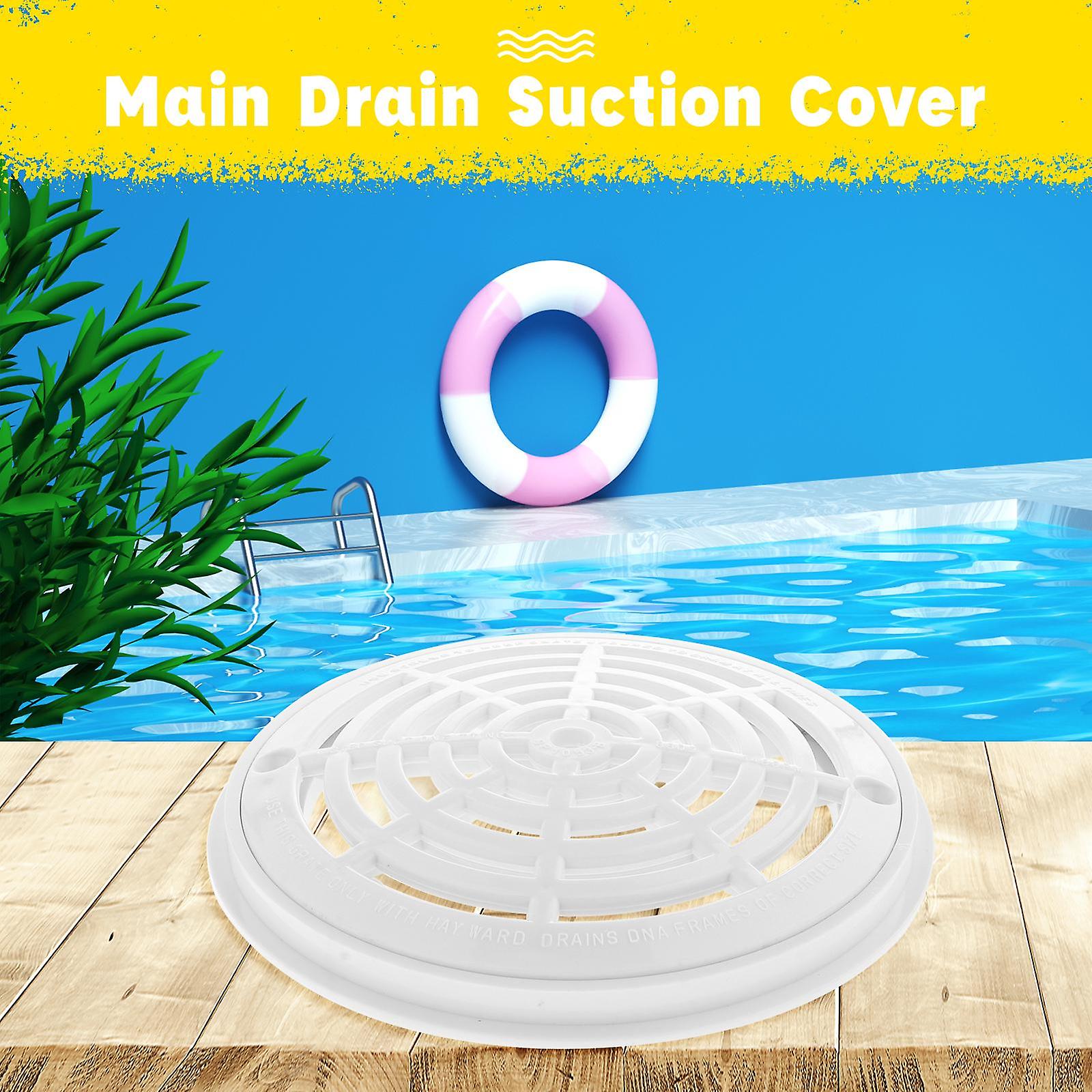 Replacement Cover Main Drain Swimming Pool Accessary with Screws White ...