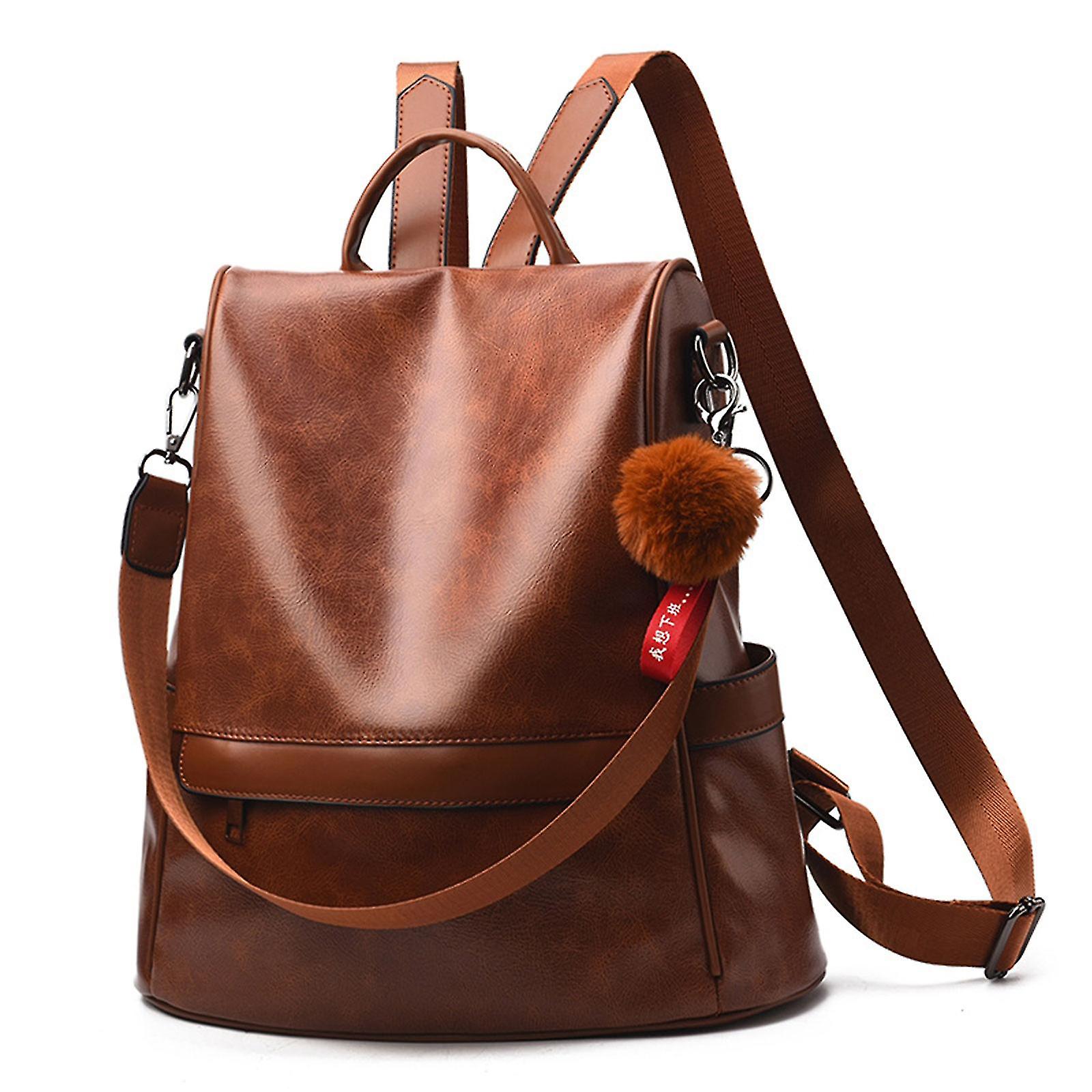 Women's Soft PU Leather Backpack Handbag Shoulder Bag All in One ...