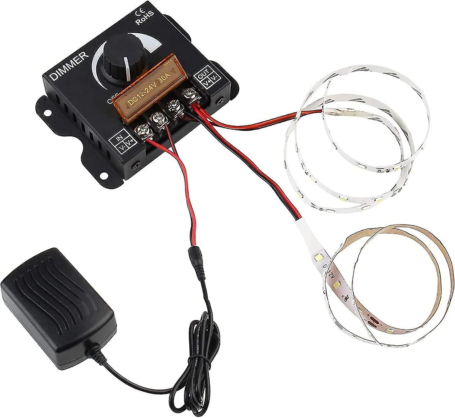 12V/24V DC LED PWM Dimmer Controller ON/Off Switch with Metal Shell for ...