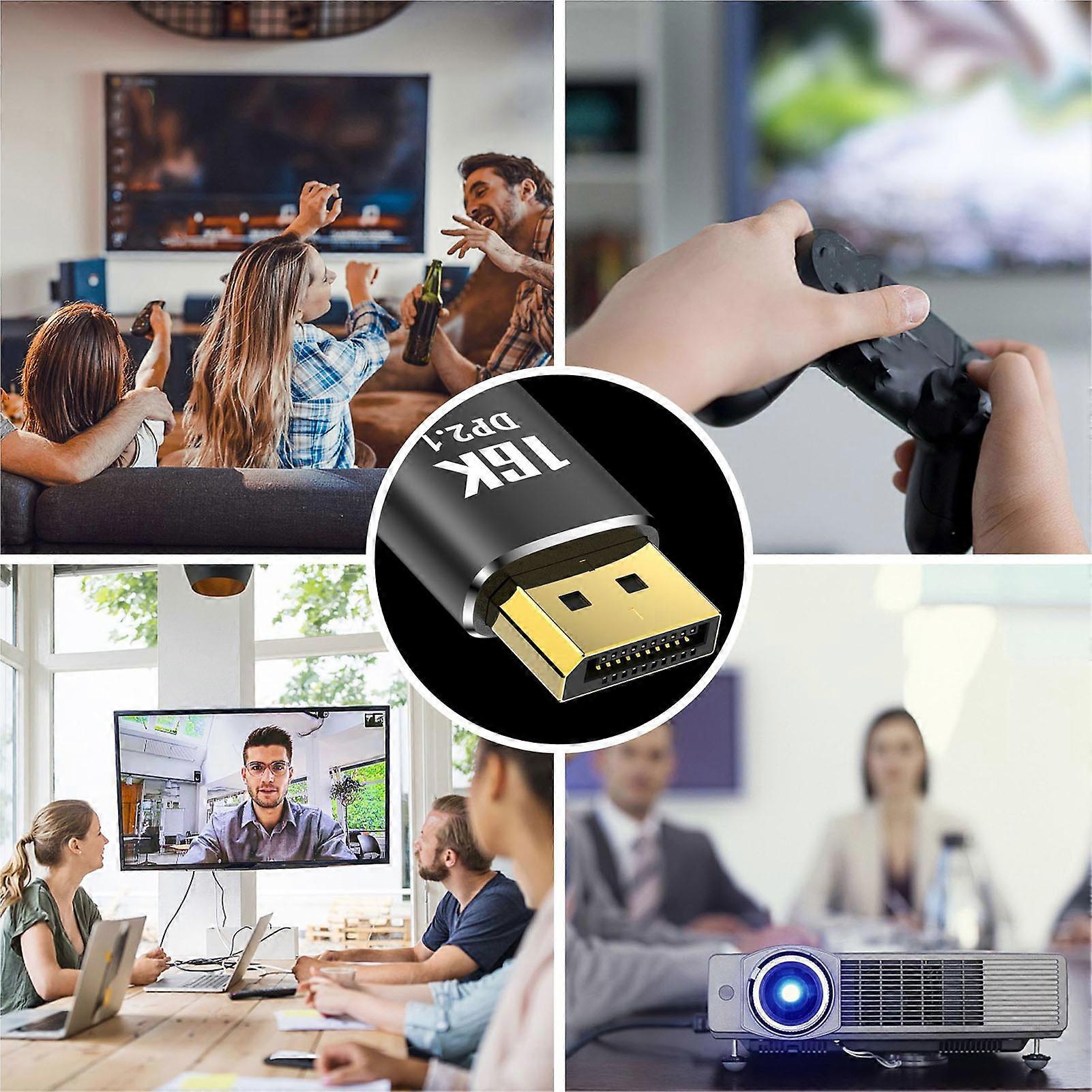 DisplayPort 2.1 Cable 16K 30Hz 40Gbps 3D Dynamic HDR Male to Male ...