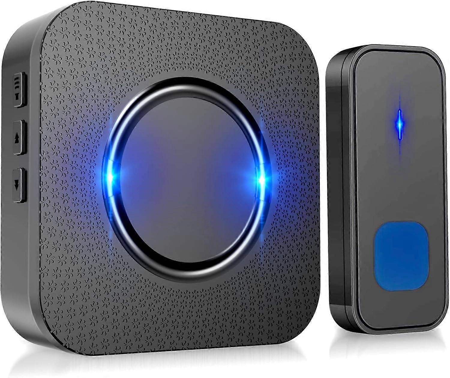 Wireless Doorbell, Cordless Door Bells Long Range Wall Plug-in Speaker ...