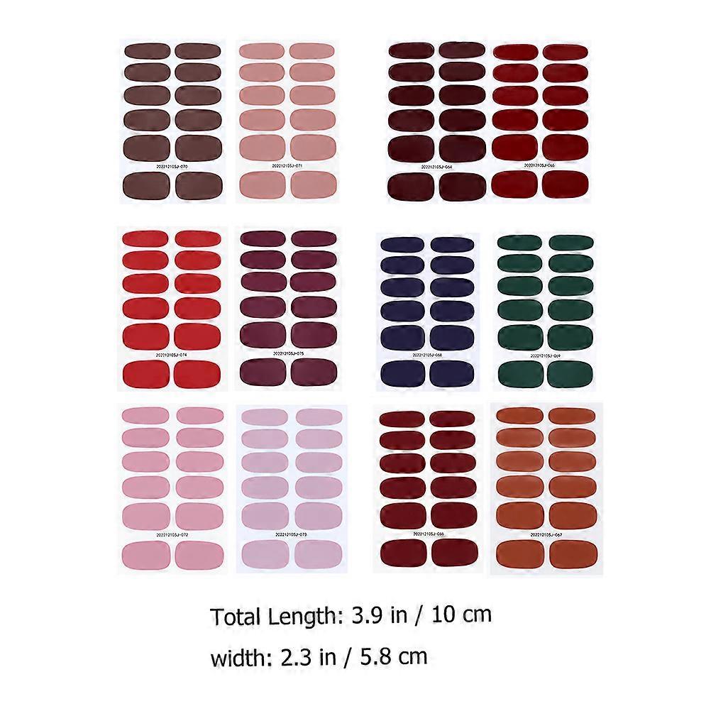 12 Sheets Color Stickers Diy Nail Tip Stickers Nail Polish Art Sticker ...