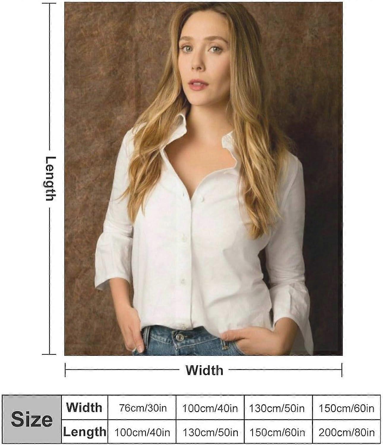 Elizabeth Olsen Cute Lightweight Silky Flannel Blanket Super Soft Throw ...