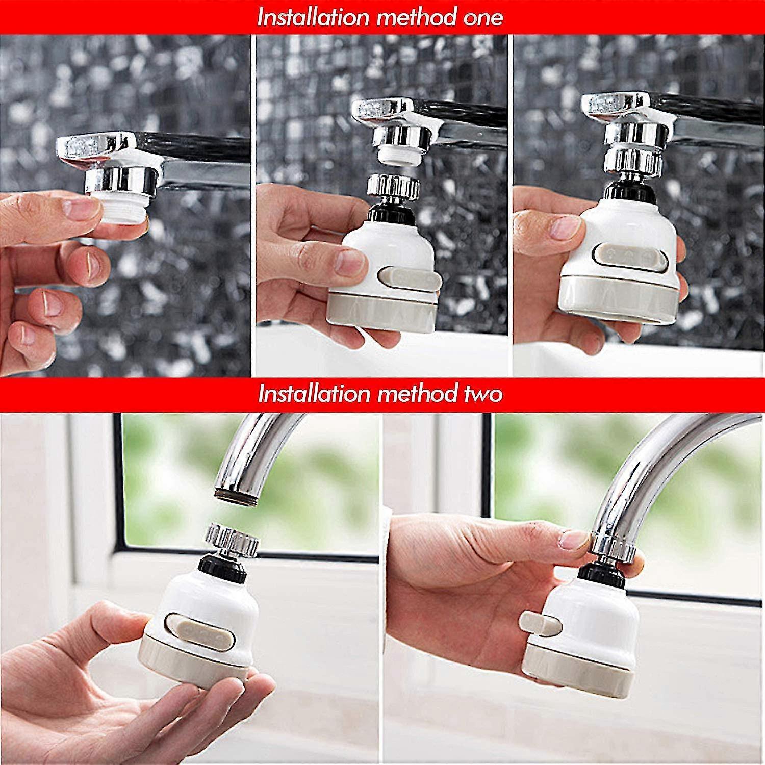 Set Of 2 Kitchen Faucet Movable Heads, Faucet Aerator Faucet 360 ...