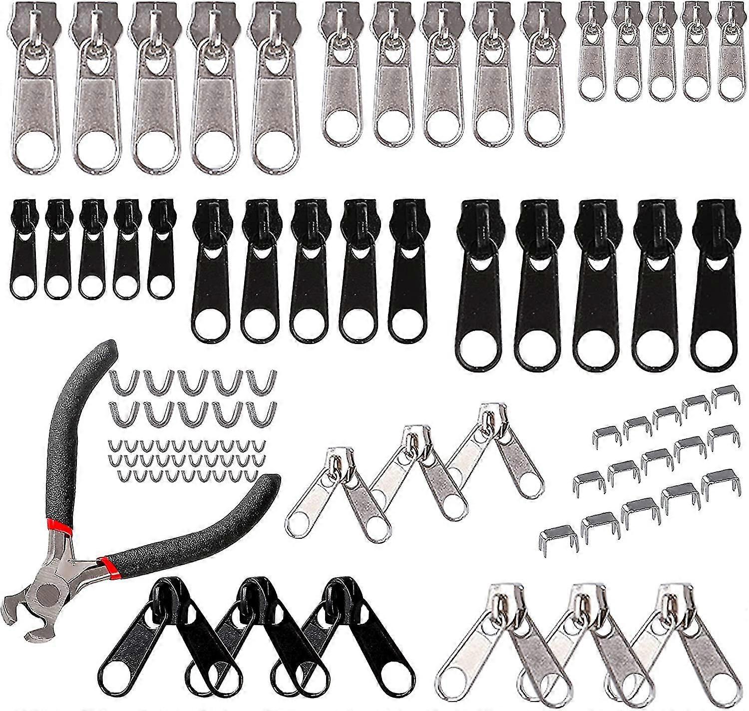 Replacement Zip Set, 85 Pieces Zip Repair Set, 3 Mm, 5 Mm, 8 Mm Metal ...