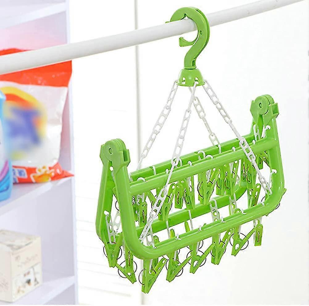 32 Peg Foldable Sock Hangers With Clips. Rotary Hook Drip Hanger ...