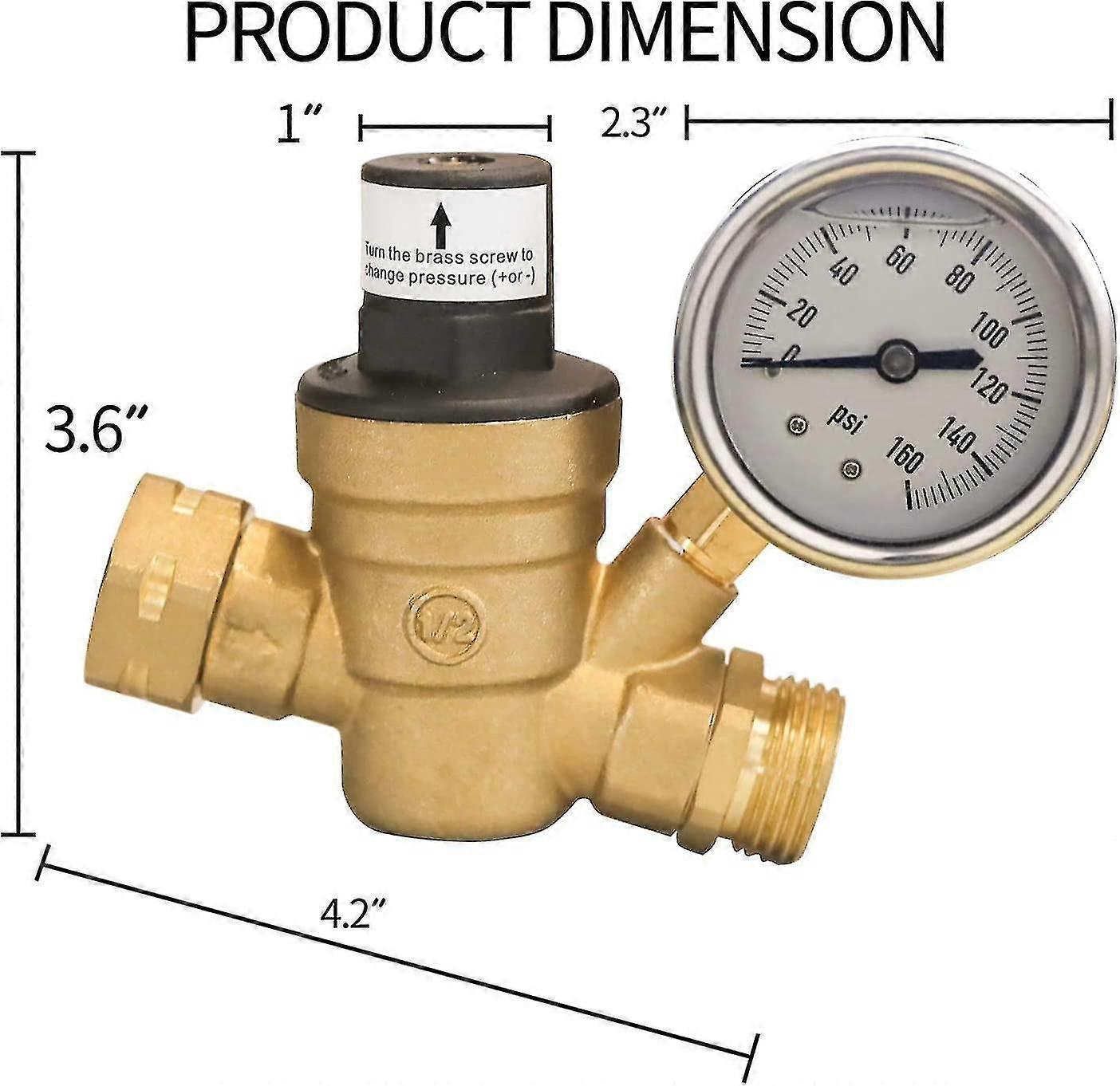 Tool Rv Water Pressure Regulator For Rv Camper, Brass Lead-free ...