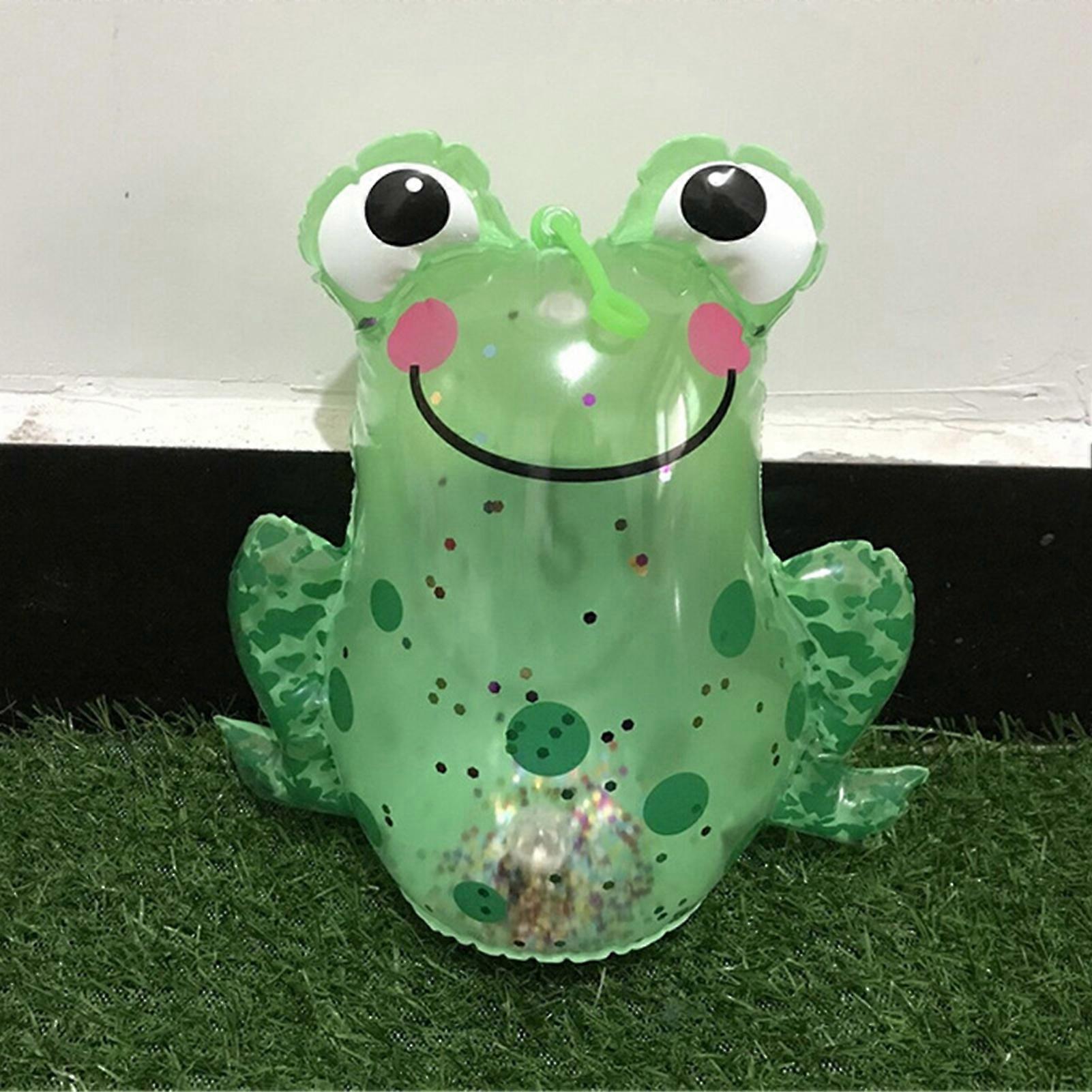 Frog Inflatable Toy Easy Storage Eye-Catching Shine Lightweight Fine ...