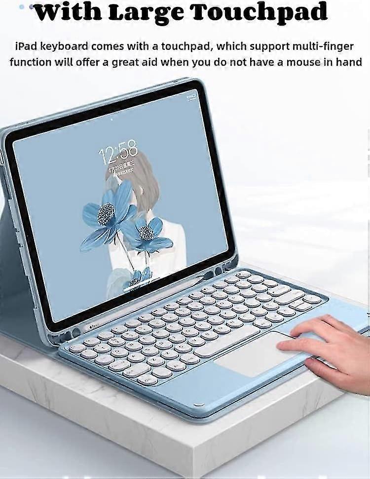Ipad 10th 10.9in Case With Keyboard, Trackpad Detachable Keyboard With ...