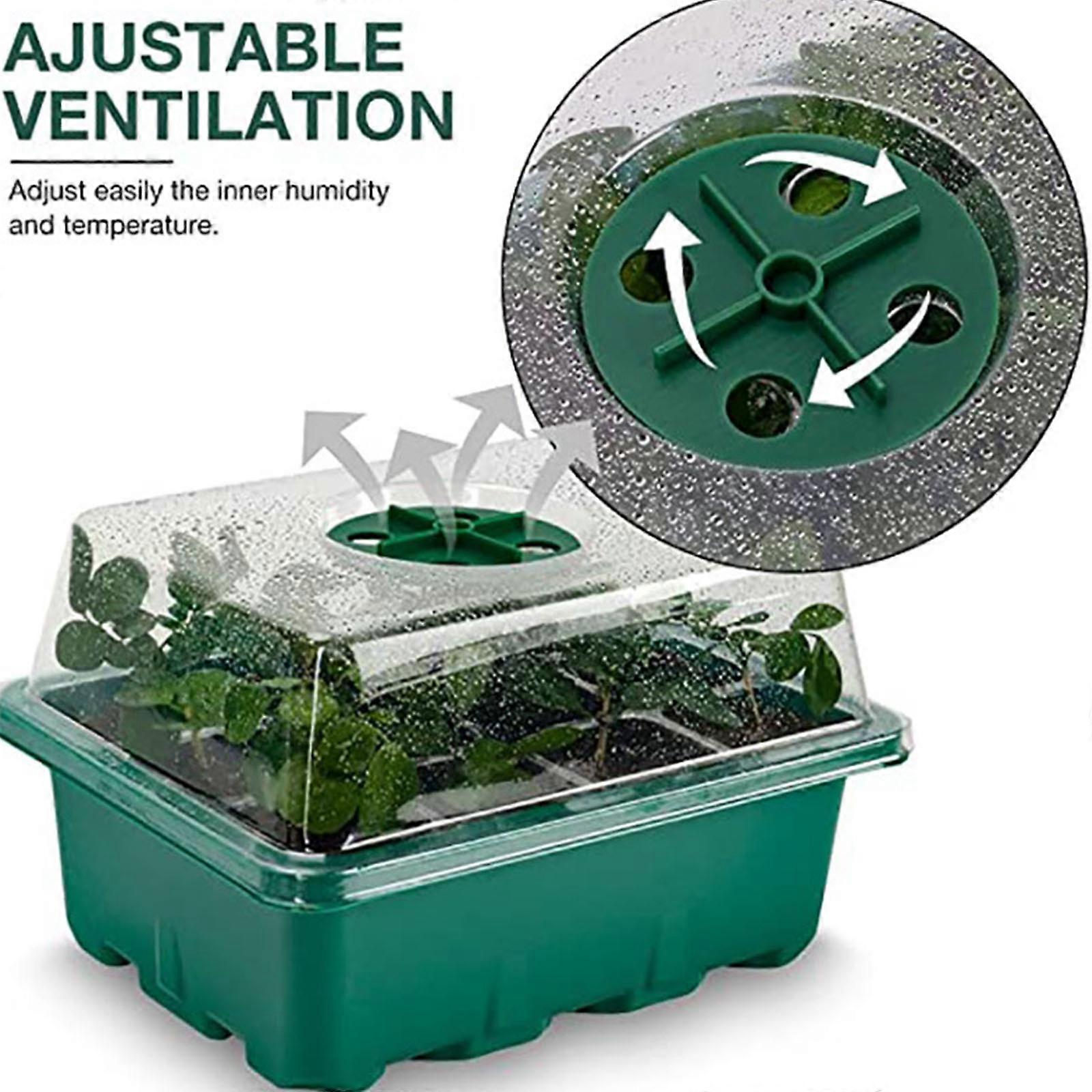 Seed Starter Tray with Grow Light Seed Starter Kit Adjustable Humidity ...