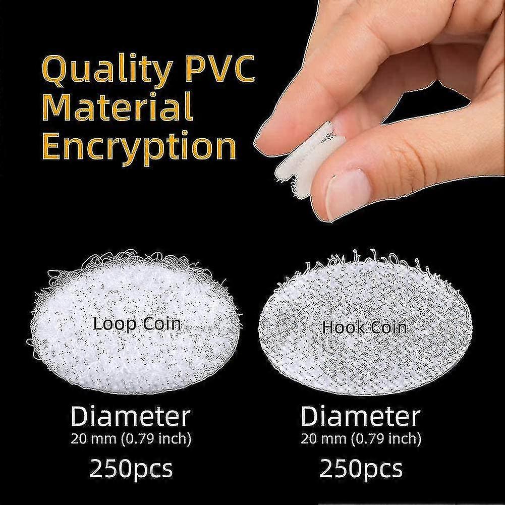 500 Pcs Hook And Loop Dots Self Adhesive 20mm, Sticky Back Coins Double ...