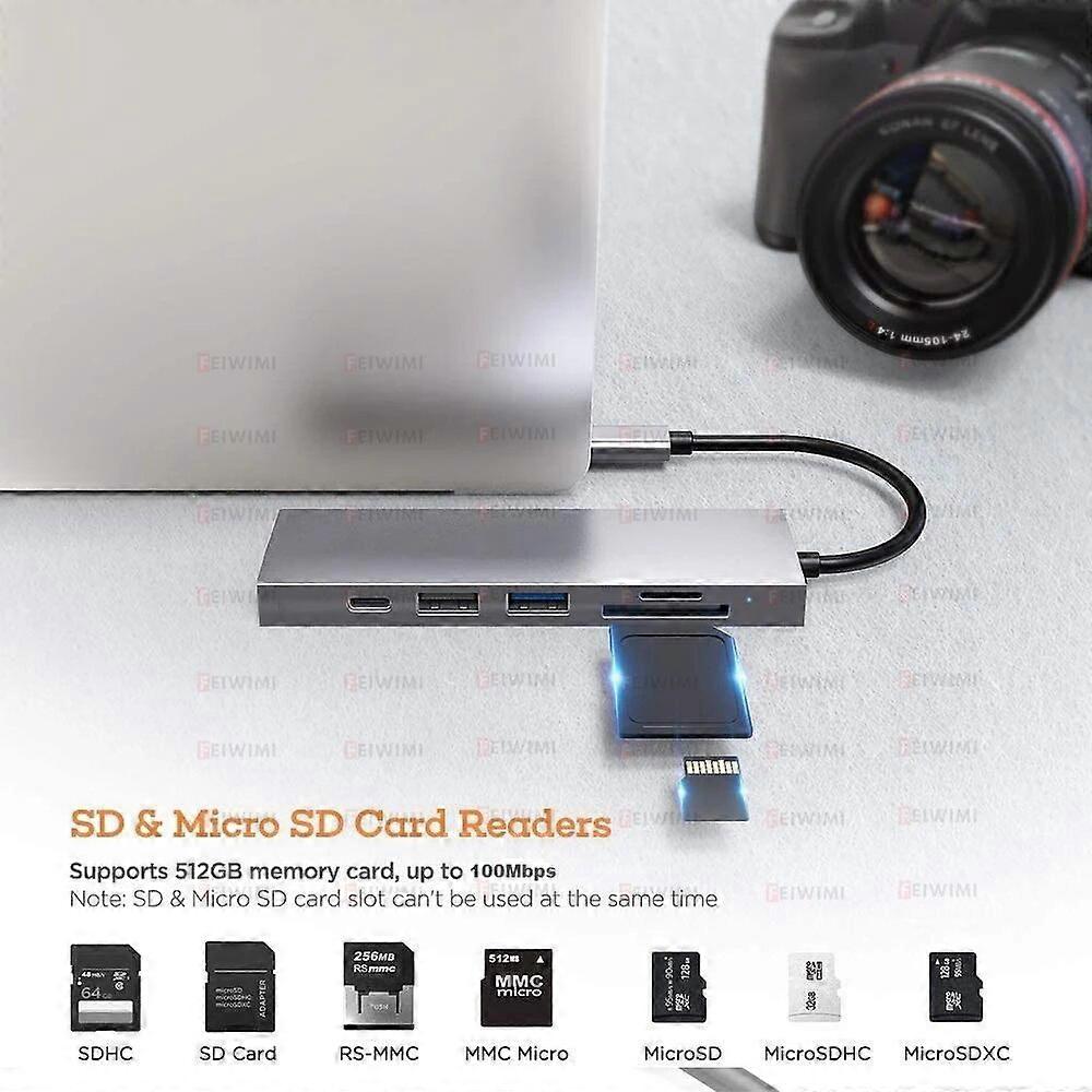 USB 3.1 Type-C Hub To HDMI Multi Splitter Adapter 4K Thunderbolt 3 USB ...