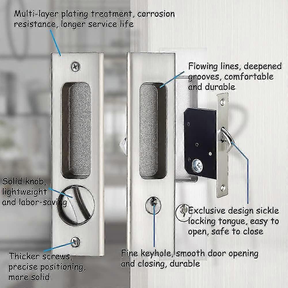 Sliding Door Lock Invisible Recessed Latch Pocket Sliding Door Lock For ...